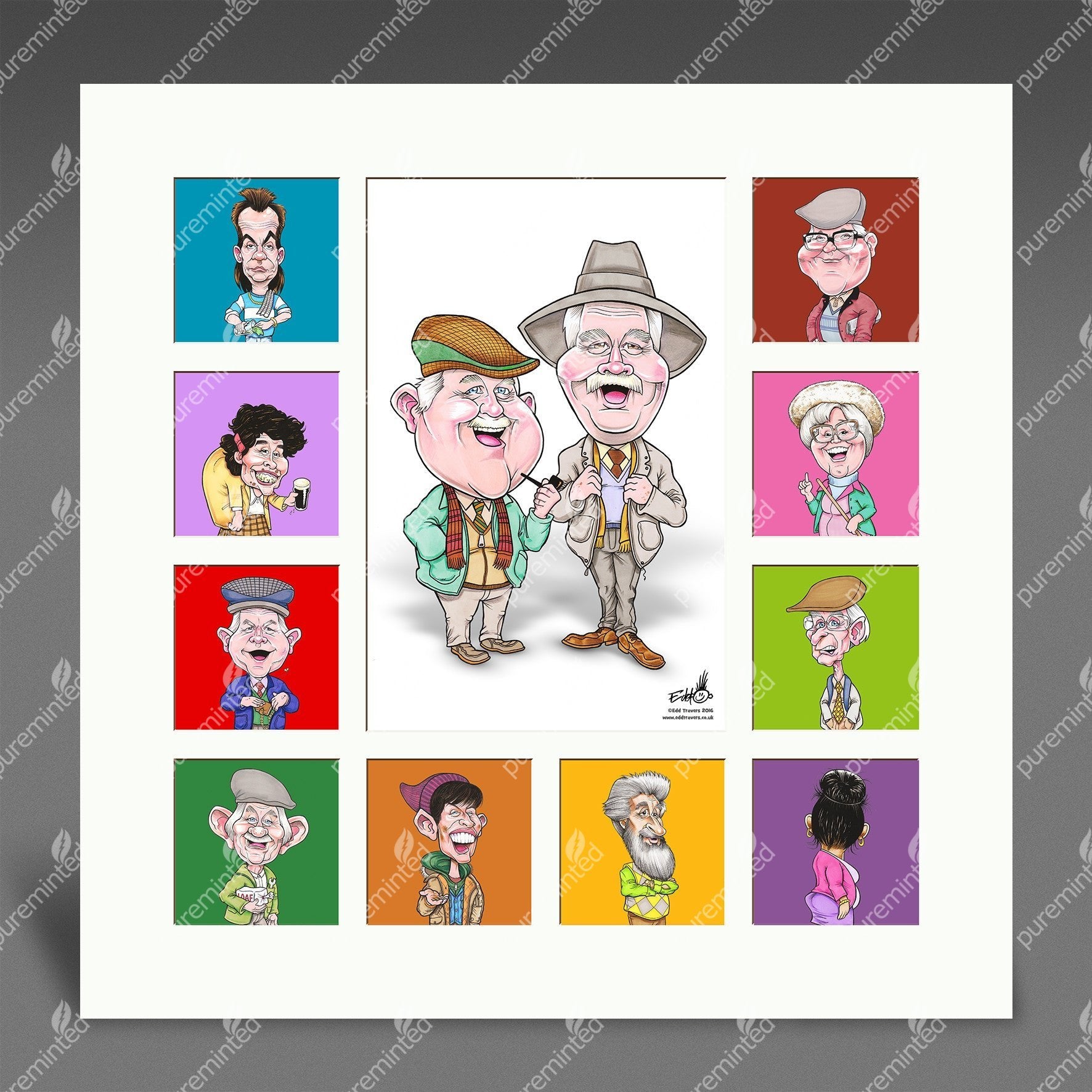 Auld Pals Colour Squares - Mounted Print – pureminted